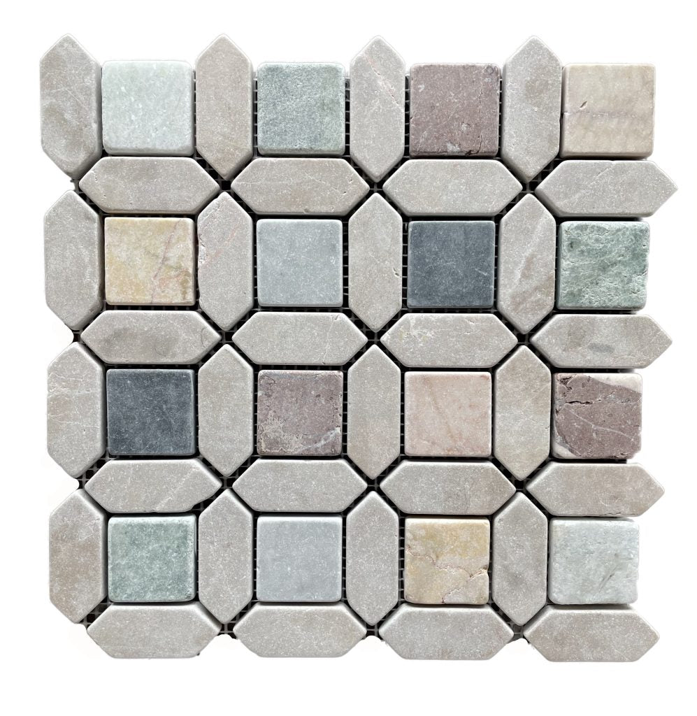 Autumn Syvota Tumbled Marble Mosaic – MILLER STONE & CO