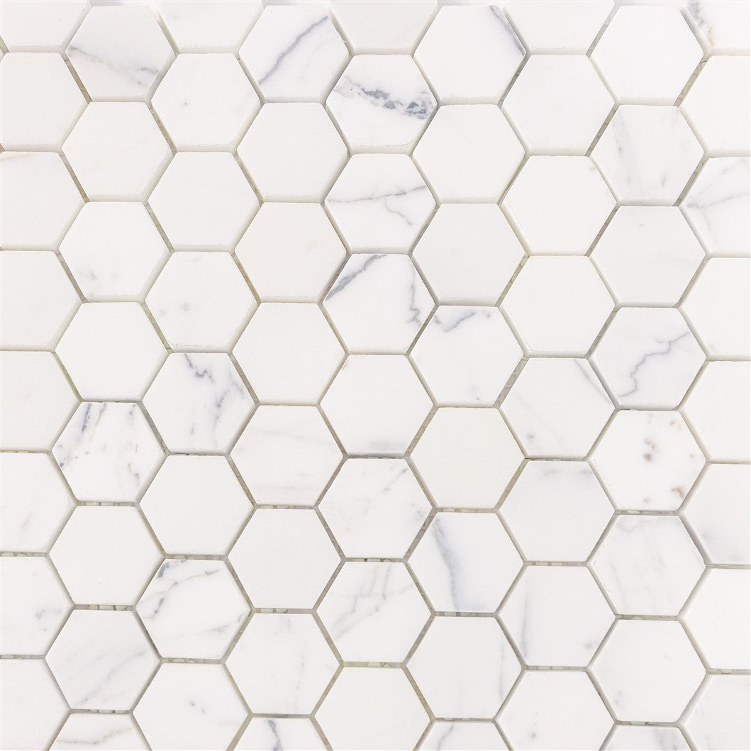 Italian Statuario Hexagon Honed – MILLER STONE & CO