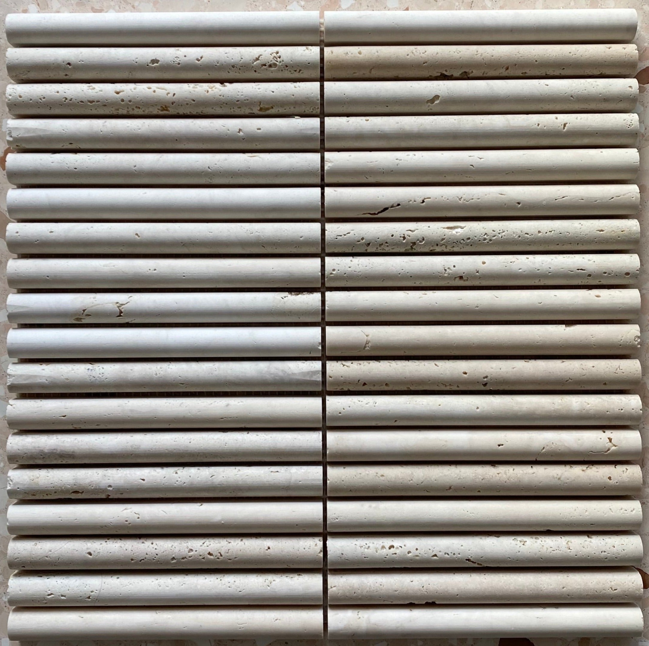 Roman Travertine Mini Flutes Honed Mosaic – MILLER STONE & CO
