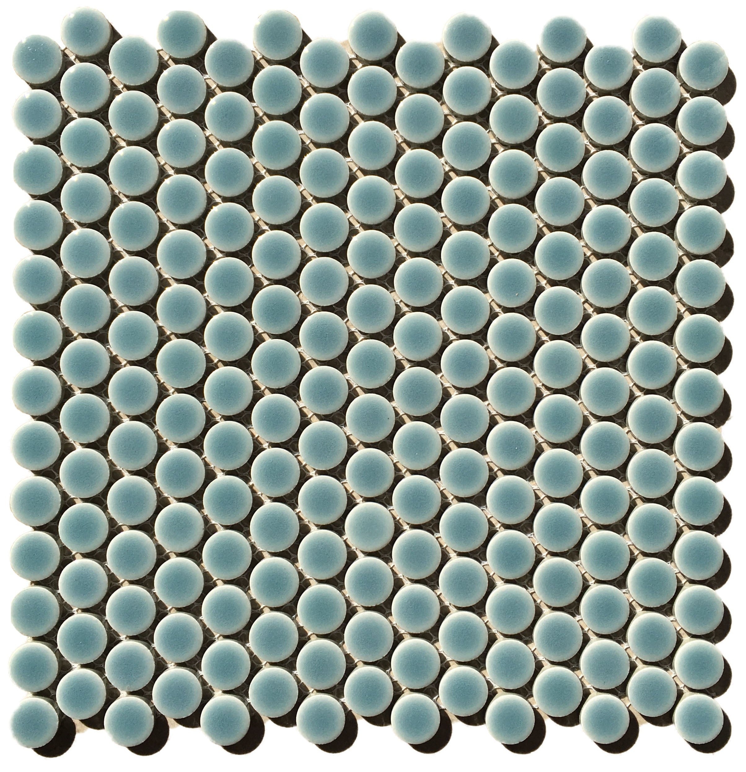Suki Turquoise Gloss Penny Round Mosaic – MILLER STONE & CO
