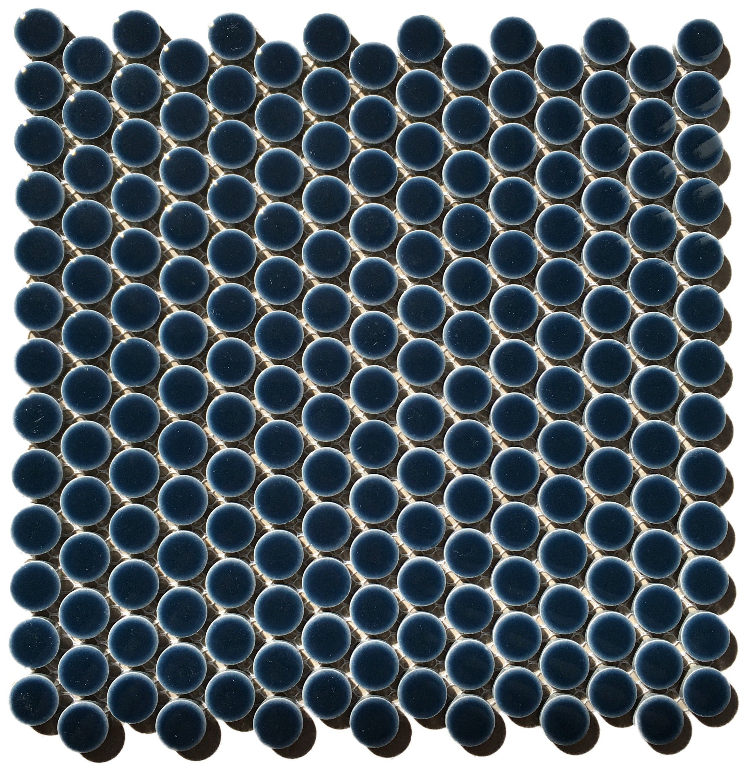 Suki Navy Gloss Penny Round Mosaic – MILLER STONE & CO